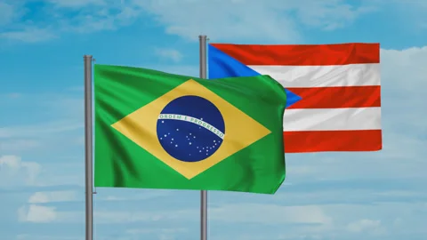 Puerto Rico and Brazil flag | Stock Video | Pond5