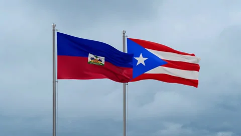Puerto Rico and Haiti flag | Stock Video | Pond5