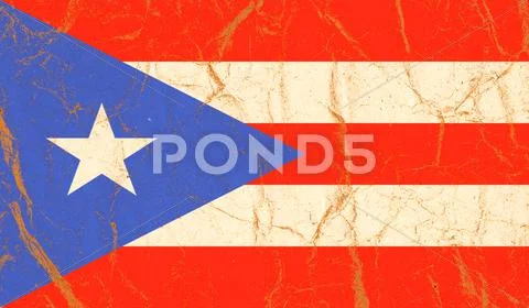 Puerto Rico flag painted on crumpled paper background Stock Photo #65246140