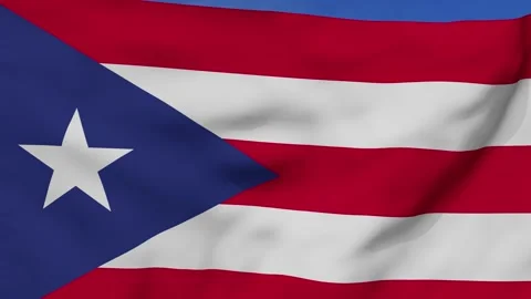 Puerto Rico Flag Waving Zoom in | Stock Video | Pond5
