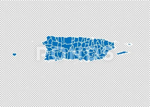 Puerto Rico map - High detailed blue map with counties/regions/states ...
