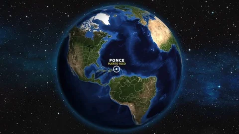 PUERTO RICO PONCE ZOOM IN FROM SPACE | Stock Video | Pond5