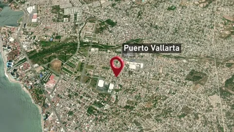 Puerto Vallarta City Map Zoom (Mexico) f... | Stock Video | Pond5