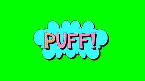 PUF Comic words animation green screen | Stock Video | Pond5