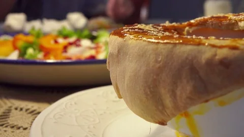 puff pastry hunting soup on the the back... | Stock Video | Pond5