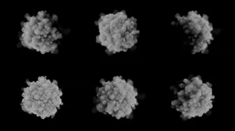 Puffy smoke explosions with alpha set | Stock Video | Pond5