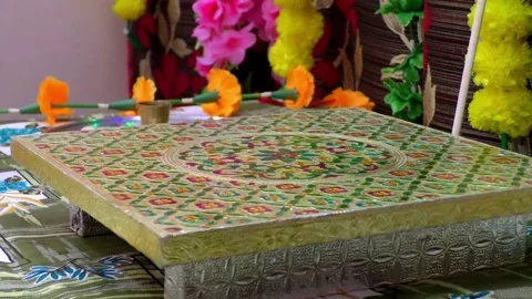 Pujan Patla during Hindu Pujan | Stock Video | Pond5