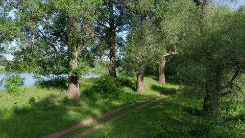 The pull away shot from the shore of the... | Stock Video | Pond5