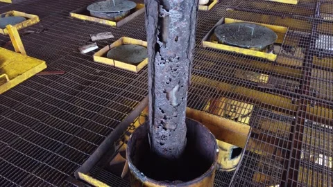 Pulling corroded casing conductor pulled... | Stock Video | Pond5