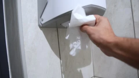 Pulling Paper Towel from Dispenser – H... | Stock Video | Pond5