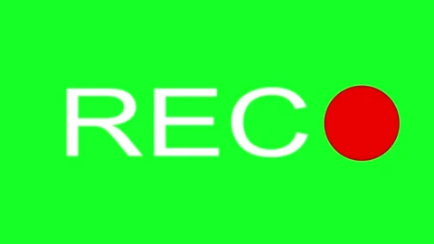 pulsating rec symbol on green screen ani... | Stock Video | Pond5