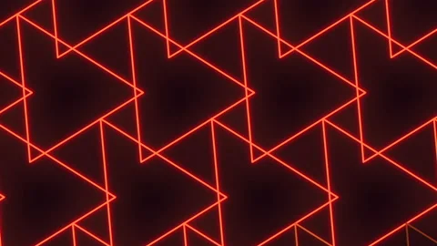 Pulse neon red triangles pattern in rows... | Stock Video | Pond5