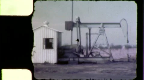Pumping Rig OIL WELL Drilling Field 1950... | Stock Video | Pond5