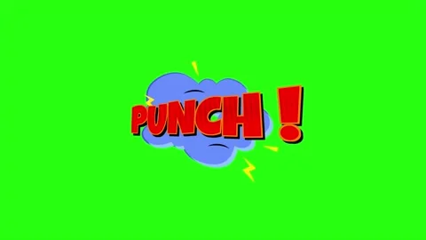 Punch comic text animation on green scre... | Stock Video | Pond5