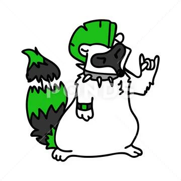 Punk rock raccoon with mohawk illustration clipart. Simple alternative ...