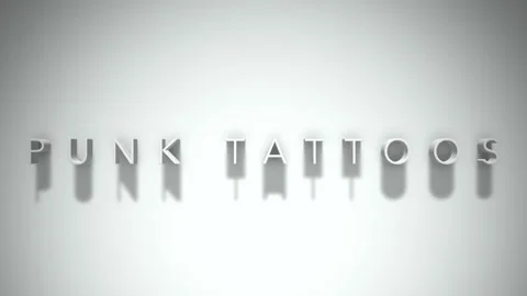 punk tattoos 3D title animation white te... | Stock Video | Pond5