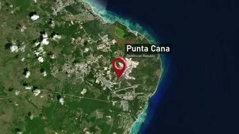 Punta Cana City Map Zoom (Dominican Repu... | Stock Video | Pond5