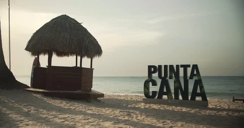Punta Cana Sign on Beach, Luxury Dominic... | Stock Video | Pond5