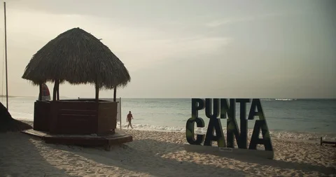 Punta Cana Sign on Beach, Luxury Dominic... | Stock Video | Pond5