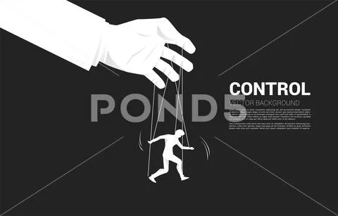 Puppet Master controlling Silhouette of businessman. Concept of ...