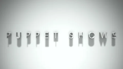 puppet shows 3D title animation white t... | Stock Video | Pond5