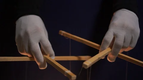 Puppet theatre. Puppet master and marion... | Stock Video | Pond5