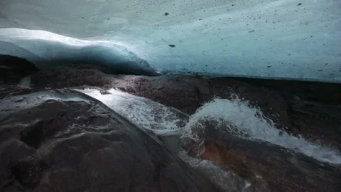 The pure water stream flowing inside the... | Stock Video | Pond5