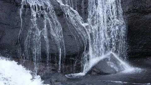 Pure water stream running through stone ... | Stock Video | Pond5