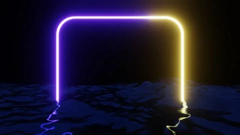 Purple and Yellow Neon Shapes in Sea Bac... | Stock Video | Pond5
