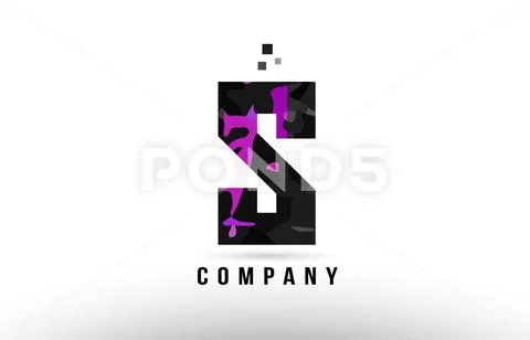 Purple black alphabet letter s logo design ~ Clip Art #88694127
