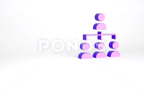 Purple Business hierarchy organogram chart infographics icon isolated ...
