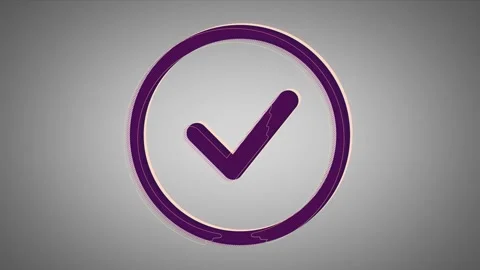 Purple check mark in a circle animated o... | Stock Video | Pond5