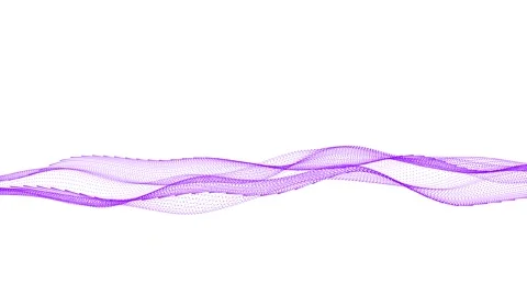 Purple color dot line wave animation whi... | Stock Video | Pond5