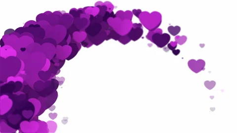 Purple color heart flying isolate on whi... | Stock Video | Pond5