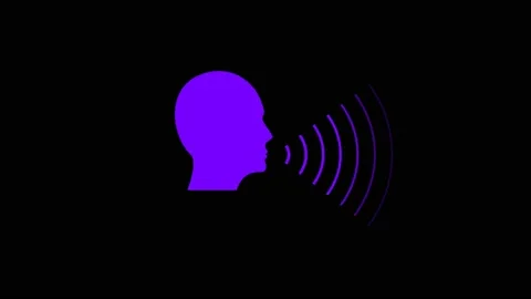 Purple color mouth sound animated on bla... | Stock Video | Pond5