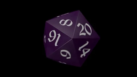 Purple D20 with an Old English style Fon... | Stock Video | Pond5