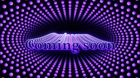Purple neon coming soon 3d wave text in ... | Stock Video | Pond5