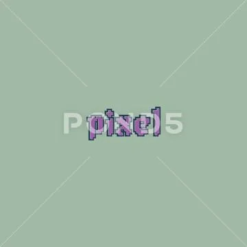 Purple pixel text vector logo design with green background: Graphic ...
