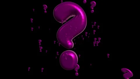 purple question mark is floating in the ... | Stock Video | Pond5