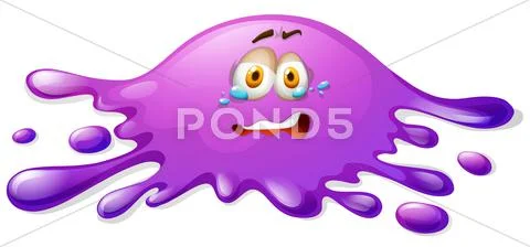 Purple slime with crying face ~ Clip Art #53564623