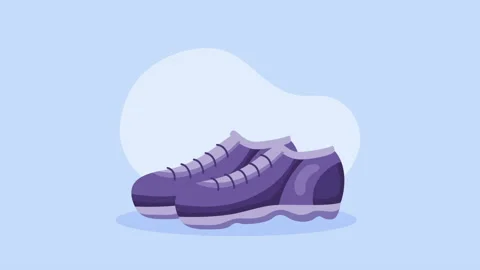 purple tennis shoes sport animation | Stock Video | Pond5