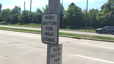 Push Button for Walk Signal Signage Outd... | Stock Video | Pond5