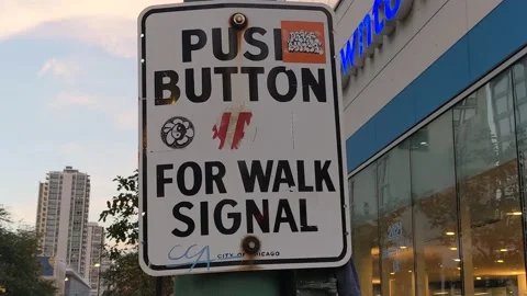 Push Button for Walk Signal Signage | Stock Video | Pond5