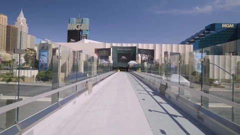 A push in movement on the MGM bridge at ... | Stock Video | Pond5