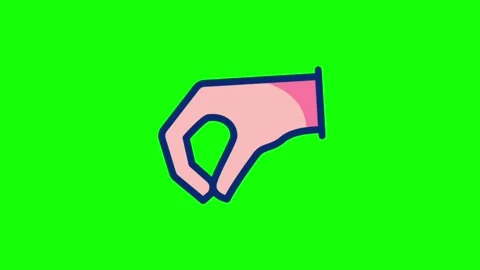 Put hand gesture animation loop on green... | Stock Video | Pond5