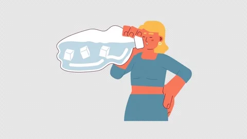 Put some ice in your water cartoon anima... | Stock Video | Pond5