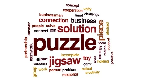 Puzzle animated word cloud, text design ... | Stock Video | Pond5