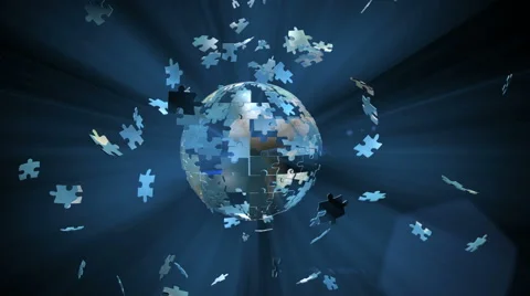 Puzzle Jigsaw pieces fly in and form the... | Stock Video | Pond5