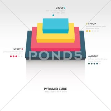 Pyramid cube infographic top view ~ Clip Art #55013395