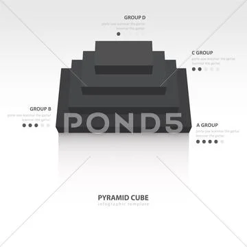 Pyramid cube infographic top view black color balance: Royalty Free ...